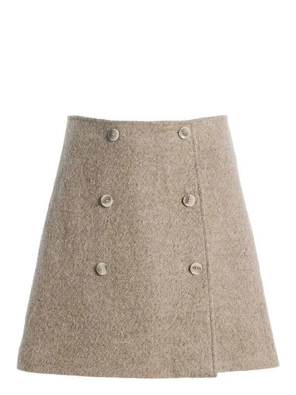 BY MALENE BIRGER Lima Virgin-wool Mini Skirt - Light Grey