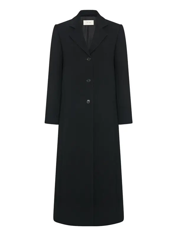 THE ROW Bertrand Calf-length Coat - Black
