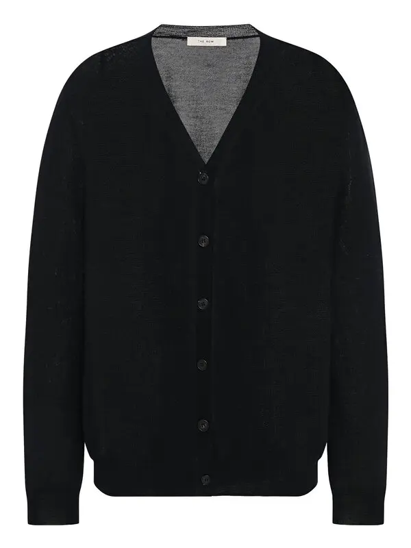 THE ROW Nilas Cashmere Cardigan - Black