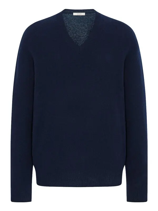 THE ROW Numi V-neck Cashmere Sweater - Dark Navy