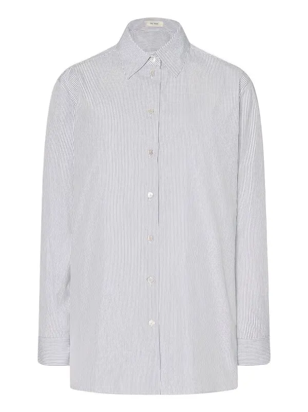 THE ROW Sisilia Striped Shirt - White With Blue