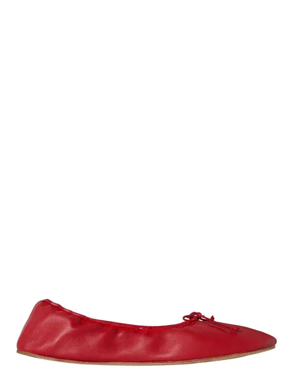 THE ROW Round Ballet Flat - Lacquer Red