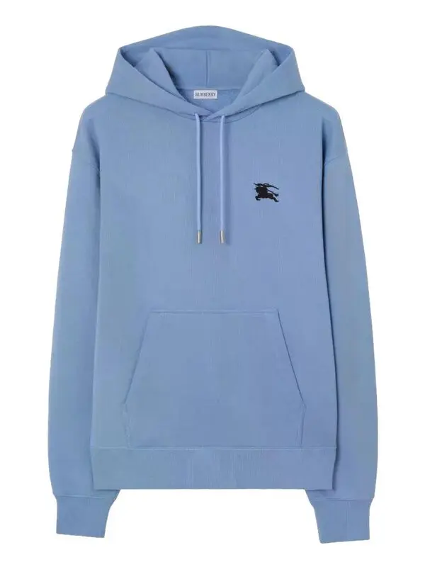 Burberry Knight Stamp Cotton Hoodie - Blue