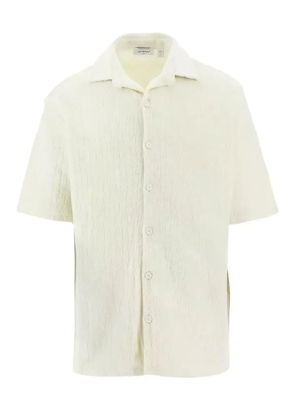 Off-White Cotton Pattern Shirt - White