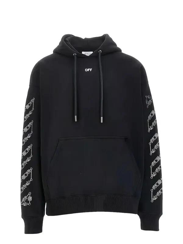 Off-White Oversized Hooded Sweatshirt - Black