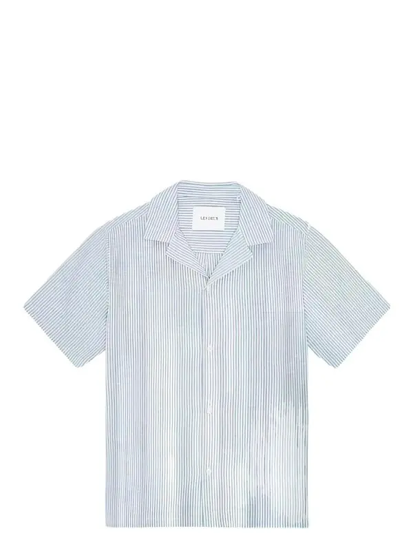 LES DEUX Lukas Striped Short-sleeve Shirt - Blue