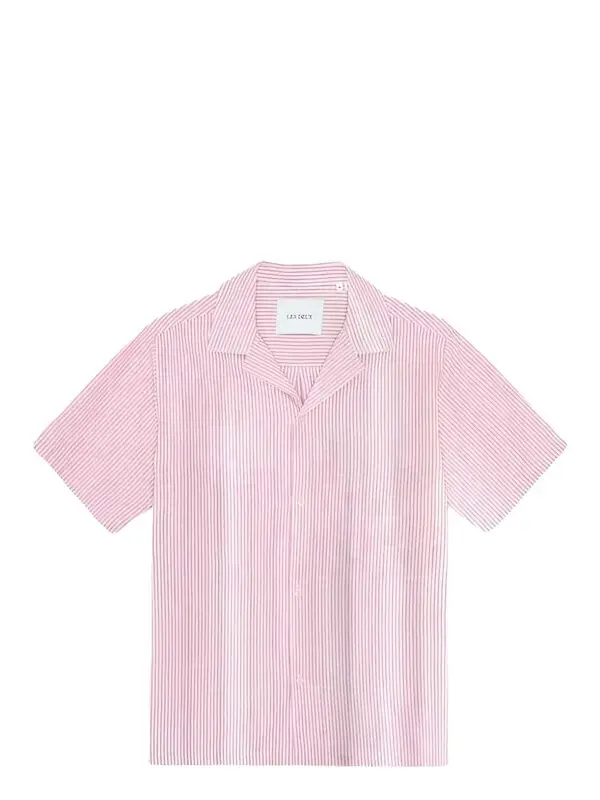 LES DEUX Lukas Striped Short-sleeved Shirt - Pink