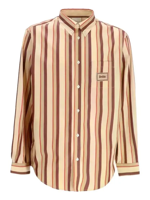 Drole De Monsieur La Chemise Drôle Rayée Striped Shirt - Neutrals