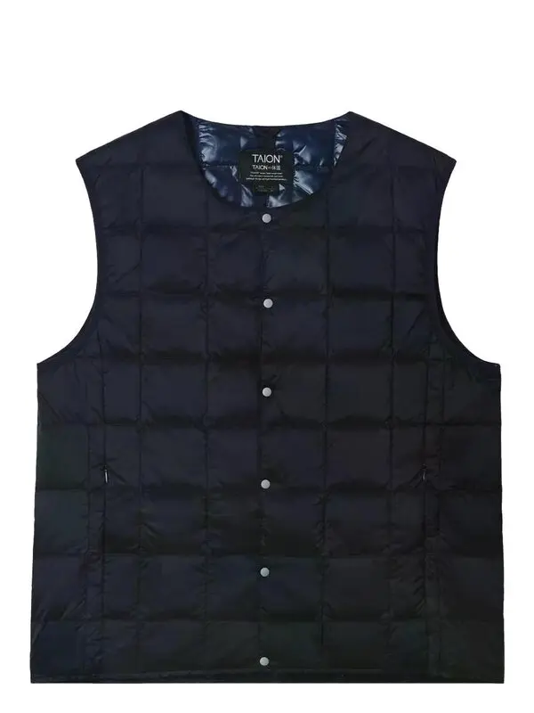Taion Quilted Buttoned Gilet - Blue