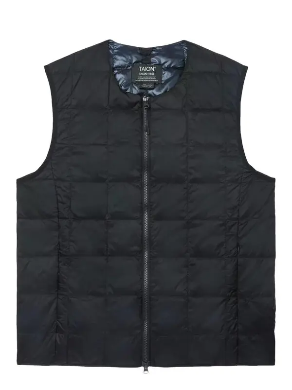 Taion Quilted Zip-up Gilet - Blue