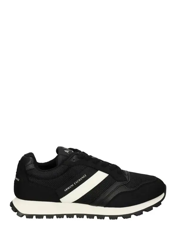 Emporio Armani Panelled Stripe Sneakers - Black