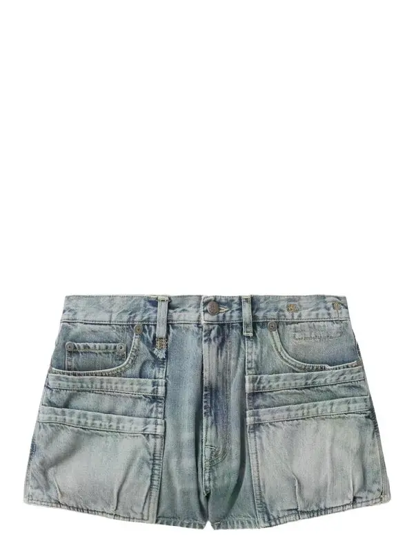 R13 Cargo Pocket Cotton Shorts - Blue