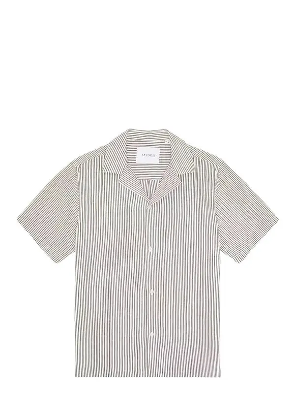 LES DEUX Lukas Striped Short-sleeved Shirt - Neutrals