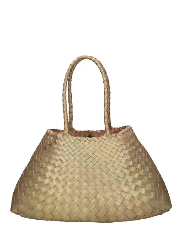 Dragon Diffusion Woven Braided Leather Tote - Gold