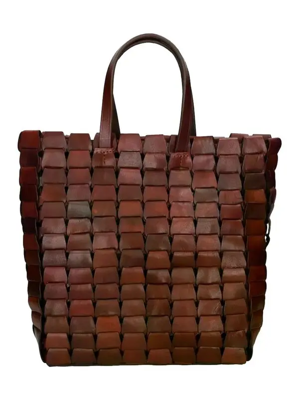 Dragon Diffusion Woven Leather Tote Bag - Brown