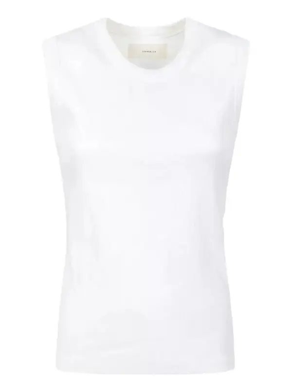 JEANERICA Vanessa Crew-neck Tank Top - White