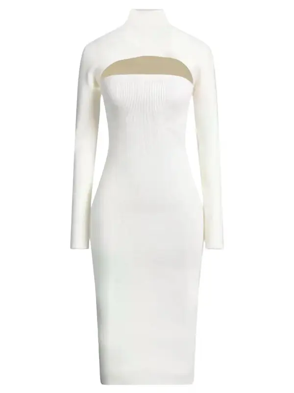 TOM FORD Cutout Ribbed Knit Midi Dress - White