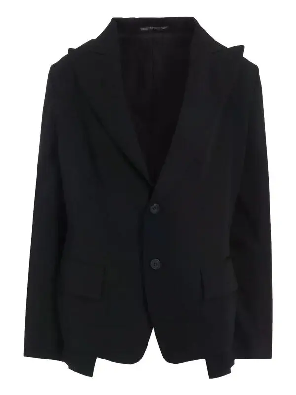Yohji Yamamoto Single-breasted Wool Blazer - Black