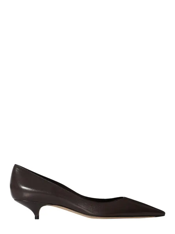 THE ROW Liisa Kitten Heel - Lacquer Brown