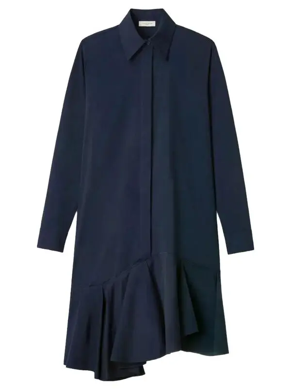 Lafayette 148 New York Asymmetric Shirt Midi Dress - Blue