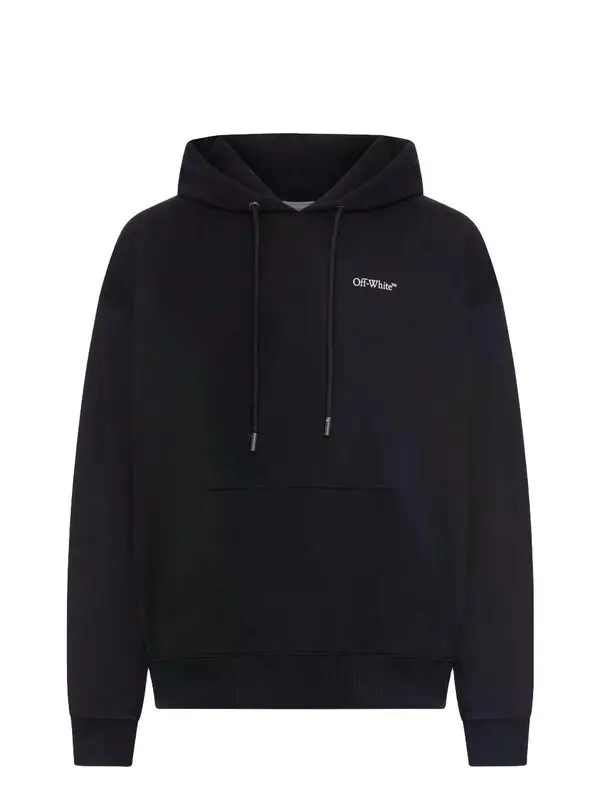 Off-White Drawstring Hooded Sweatshirt - Black