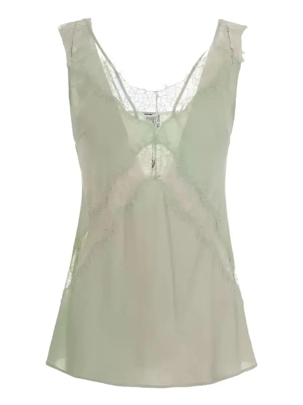 Pinko Lace-detail Top - Green