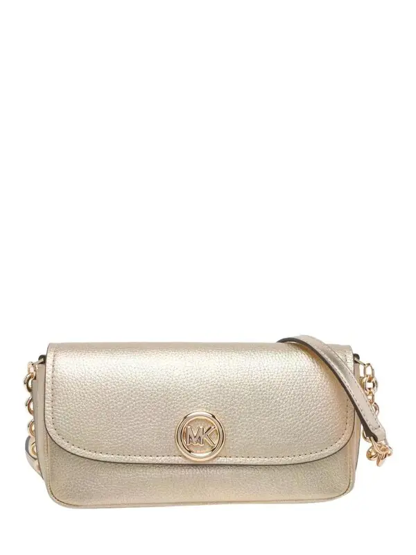 Michael Kors Logo-plaque Shoulder Bag - Gold