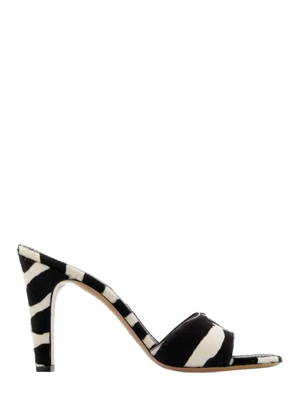 FERRAGAMO Tatiana Zebra-print Sandals - Black