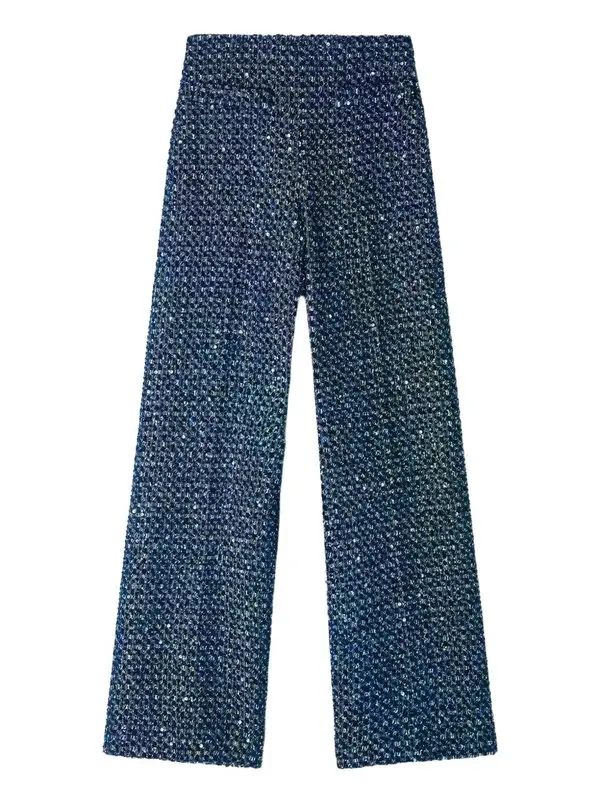 Sandro Sequin-embellished Straight Trousers - Blue
