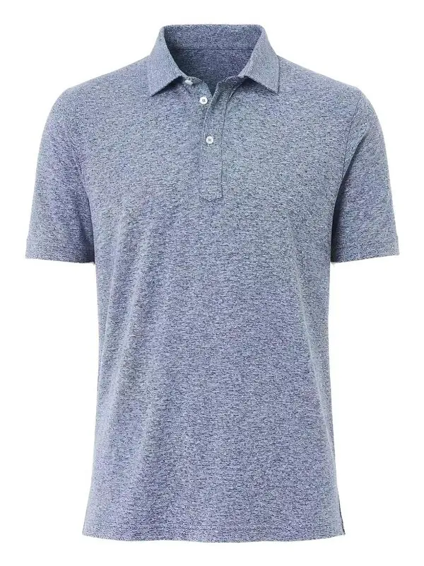 Brunello Cucinelli Mélange-effect Polo Shirt - Blue