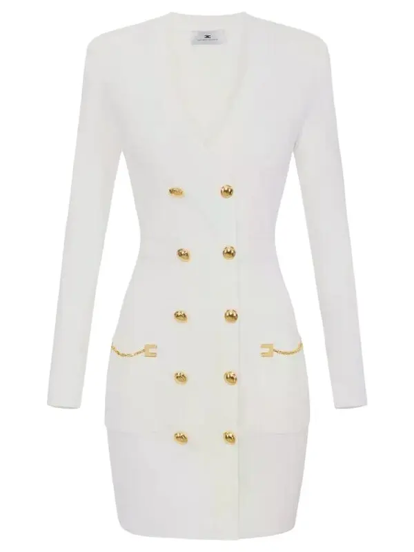 Elisabetta Franchi Double-breasted Mini Dress - White