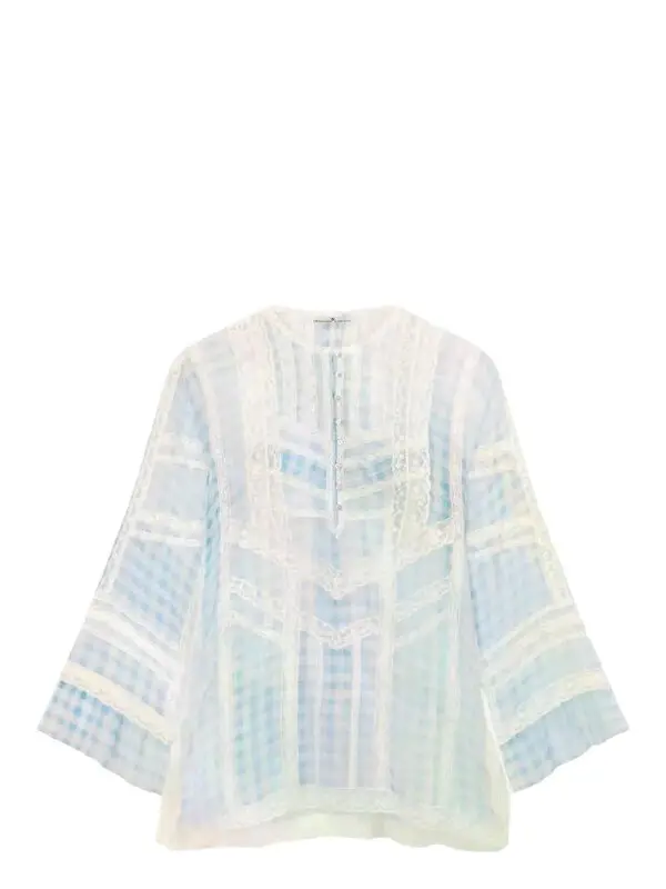 Ermanno Scervino Printed Silk Blouse - Blue
