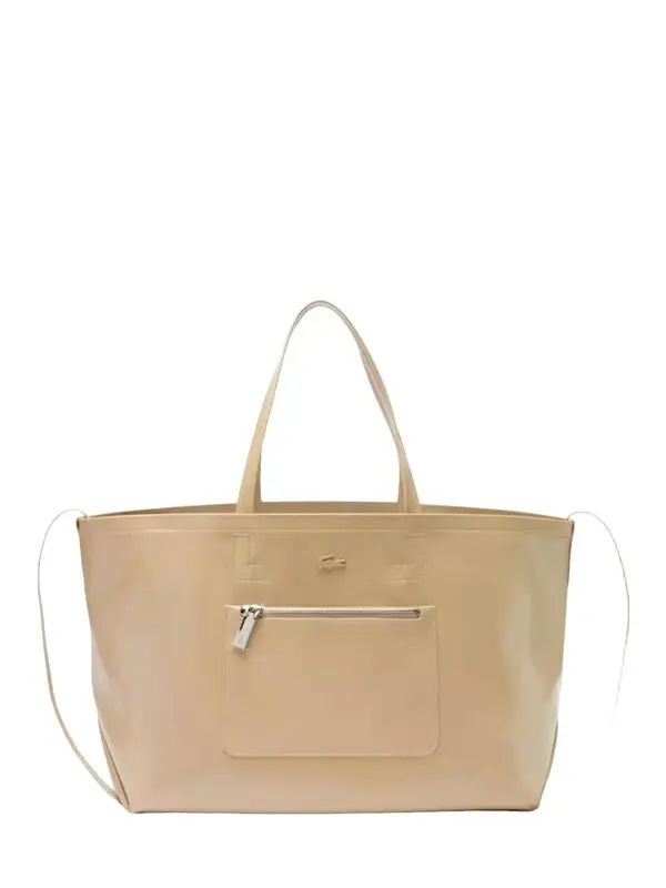 Lacoste Large Lite Glossy Tote - Neutrals