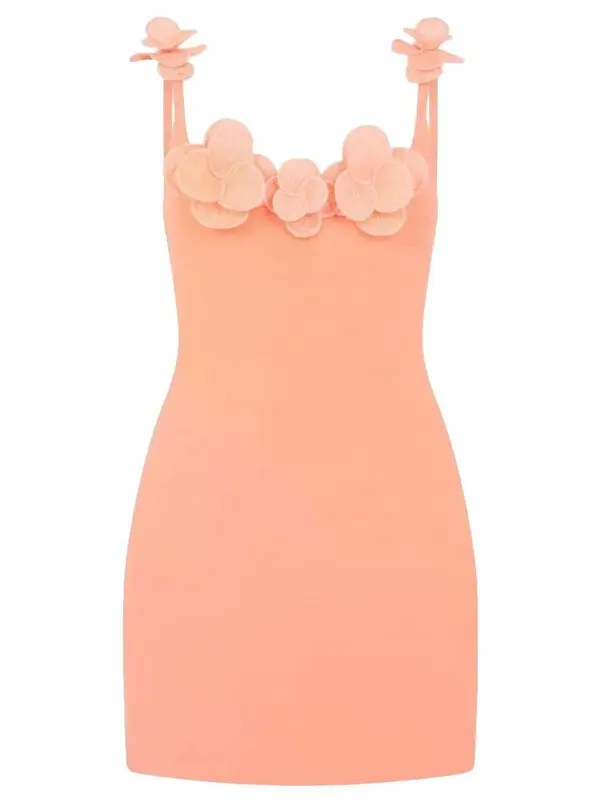 David Koma Floral-appliqué Mini Cocktail Dress - Pink