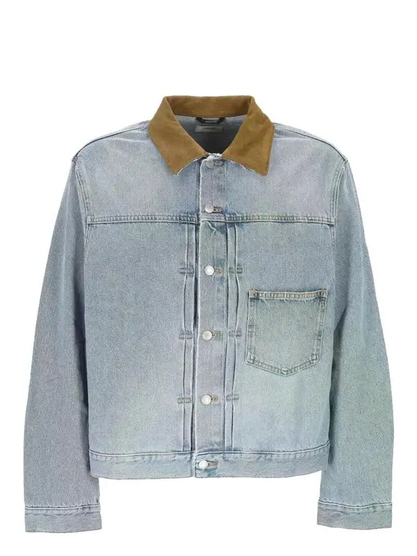 HAIKURE Corduroy Collar Cotton Jacket - Blue