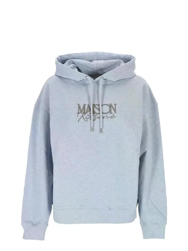 Maison Kitsuné Logo-embroidered Hoodie - Blue