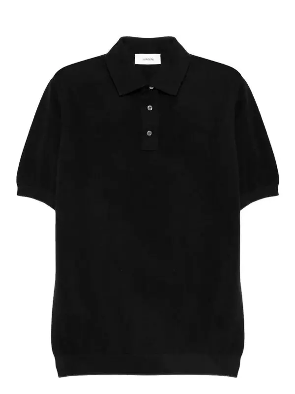 LARDINI Buttoned Polo Shirt - Black
