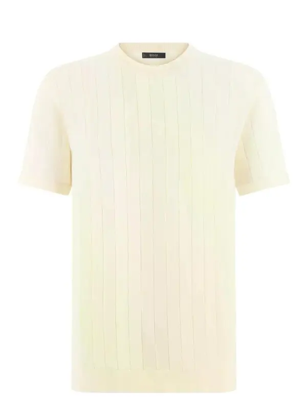 Boggi Milano Ribbed T-shirt - Neutrals