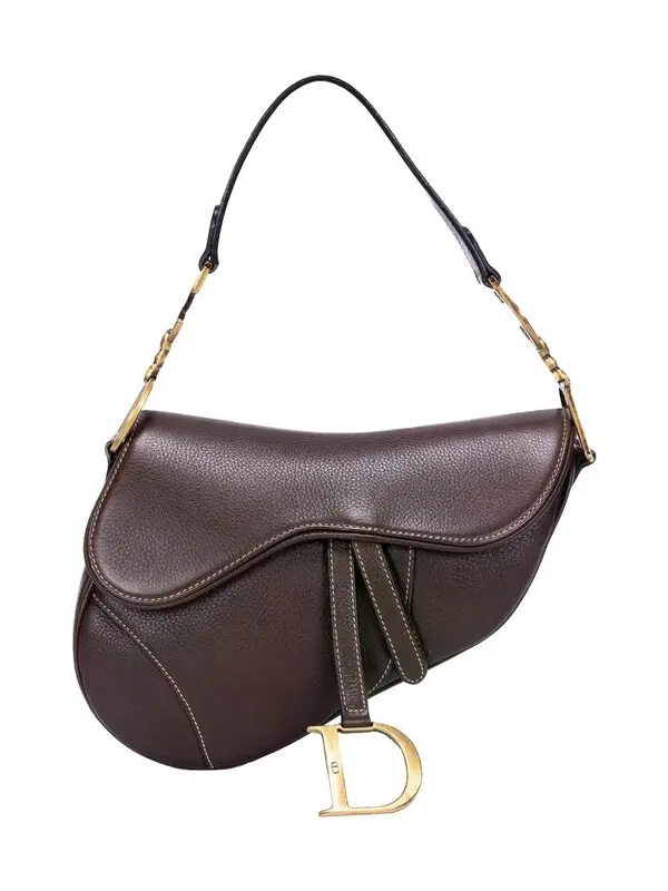 Dior Logo-charm Saddle Bag - Brown