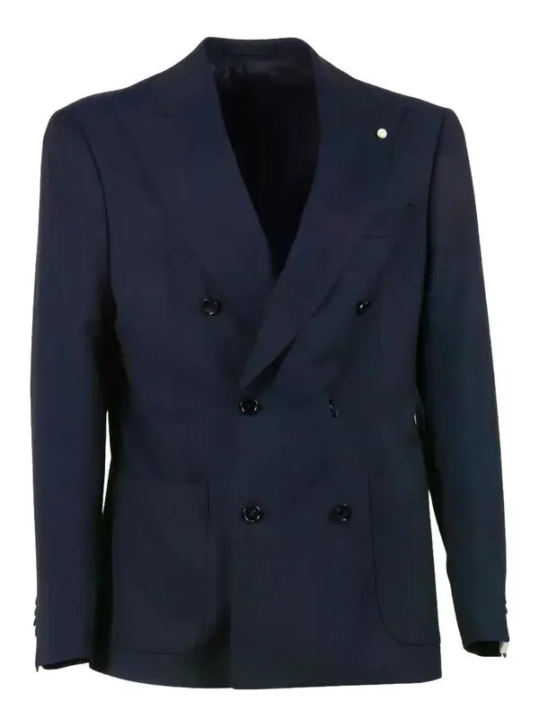 LUIGI BIANCHI MANTOVA Double-breasted Blazer - Blue