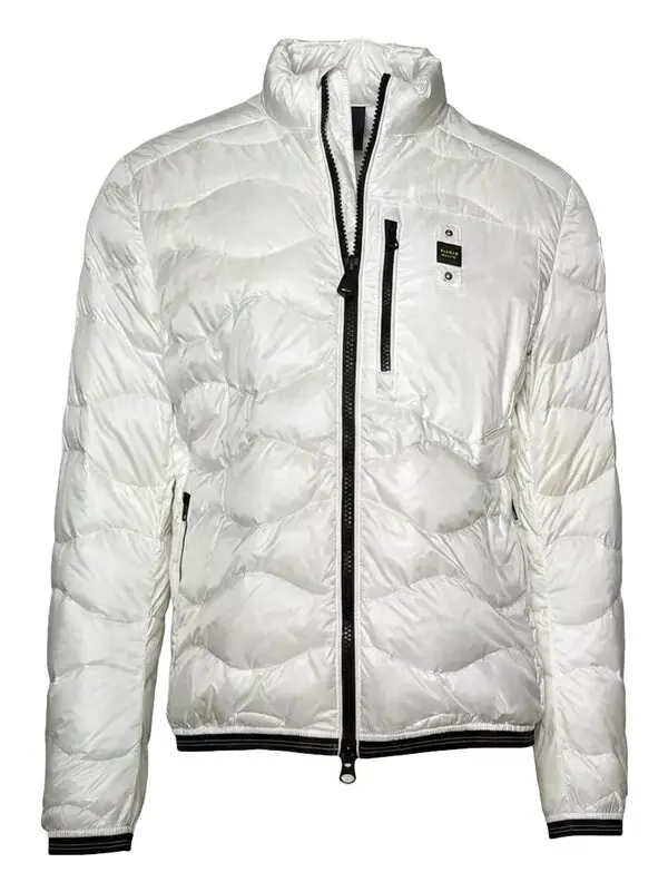 BLAUER. Quilted Zip Jacket - White