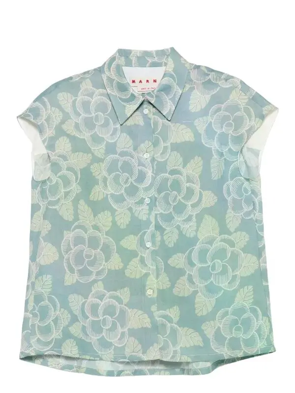 Marni Floral-pattern Shirt - Blue