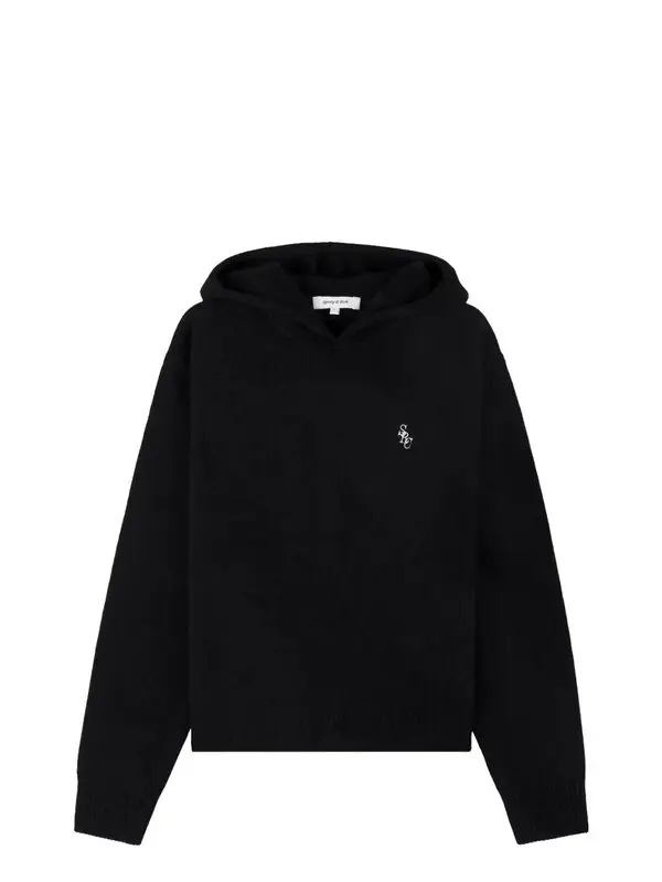 SPORTY & RICH Src Embroidered Hoodie - Black