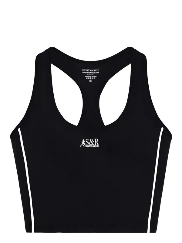 SPORTY & RICH Sr Runner Sports Tank Top - Black