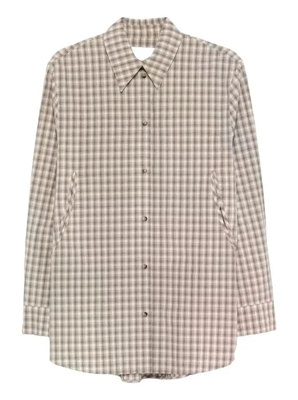 Nanushka Plaid Detail Shirt - Neutrals