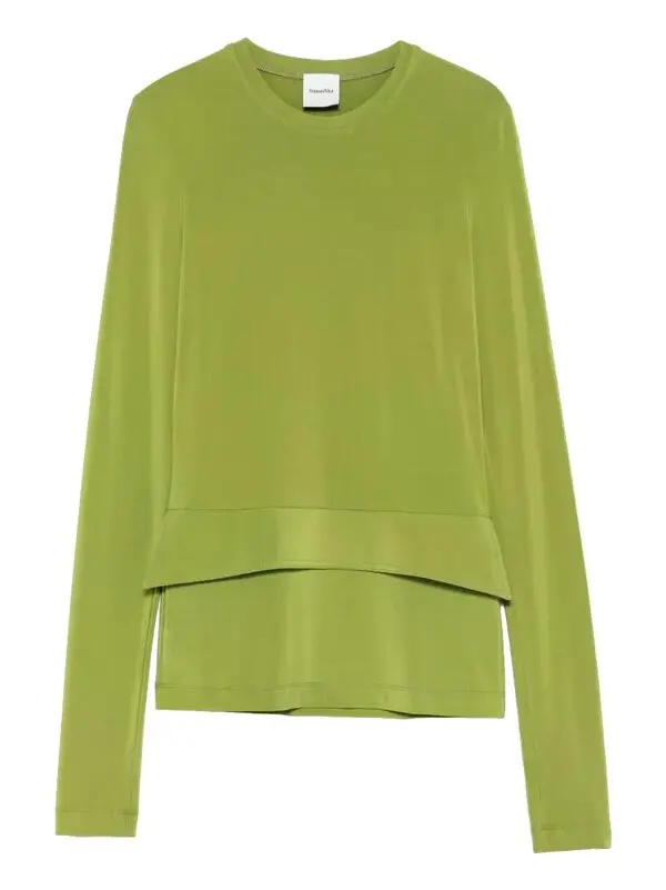 Nanushka Round-neck Long-sleeve Top - Green