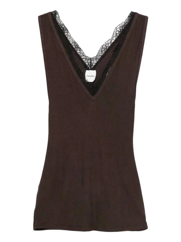 Nanushka Siara V-neck Tank Top - Brown
