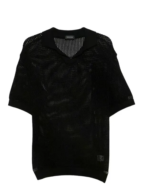 Tagliatore Collared T-shirt - Black