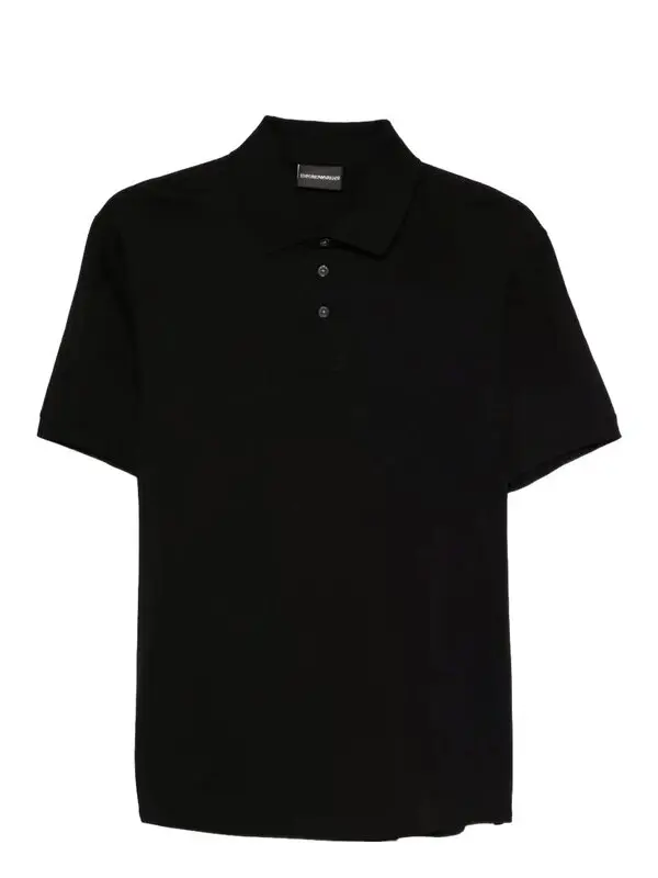 Emporio Armani Buttoned Polo Shirt - Black
