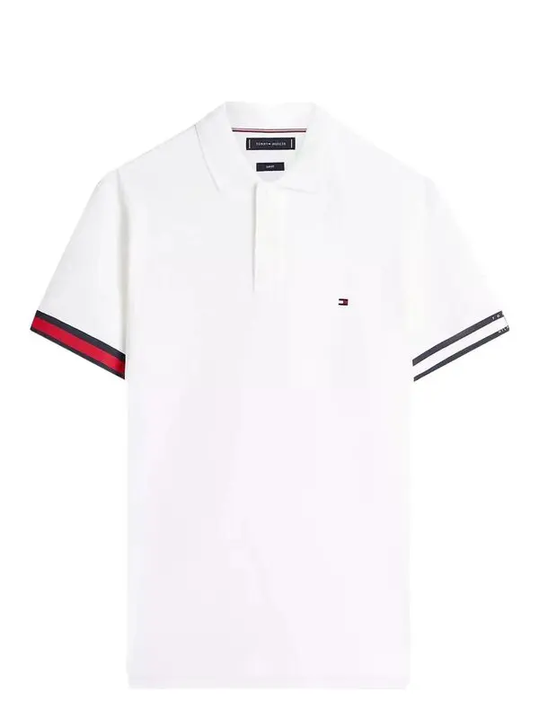 Tommy Hilfiger Striped Trim Polo Shirt - White